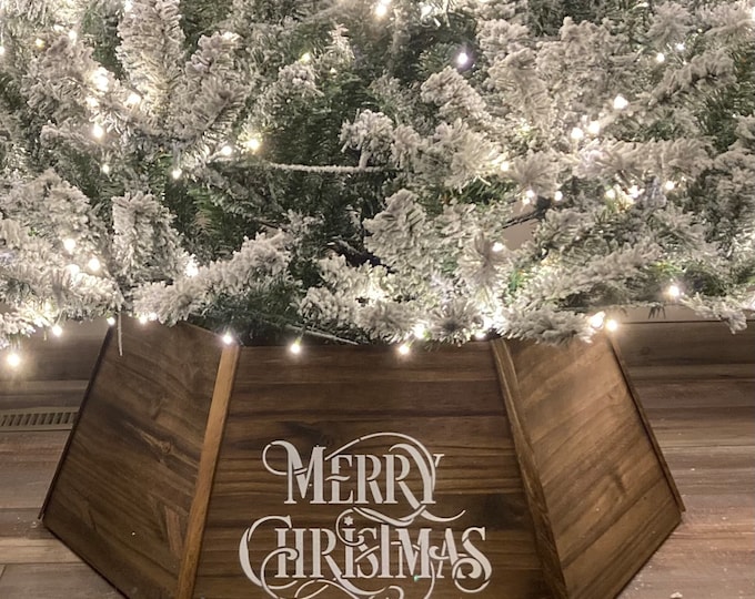 Rustic Christmas Tree Planter Box / Tree Skirt / Decorative Christmas ...