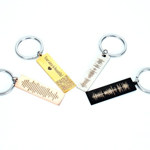 NEW Matte Finish Soundwave Keychain With QR Code Voice - Etsy