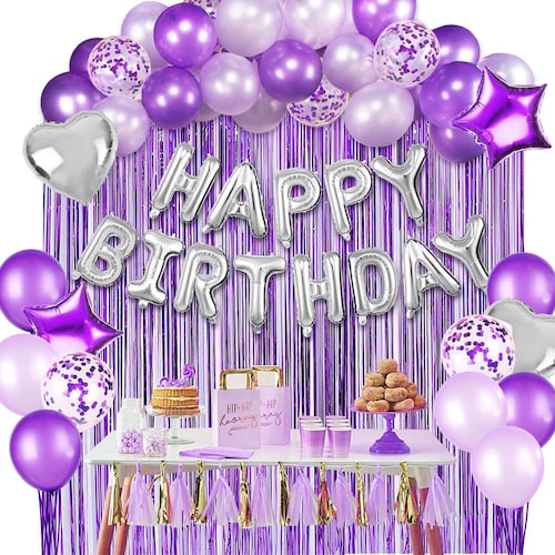 Purple Birthday Party Decorations Purple Birthday Party Theme | Etsy