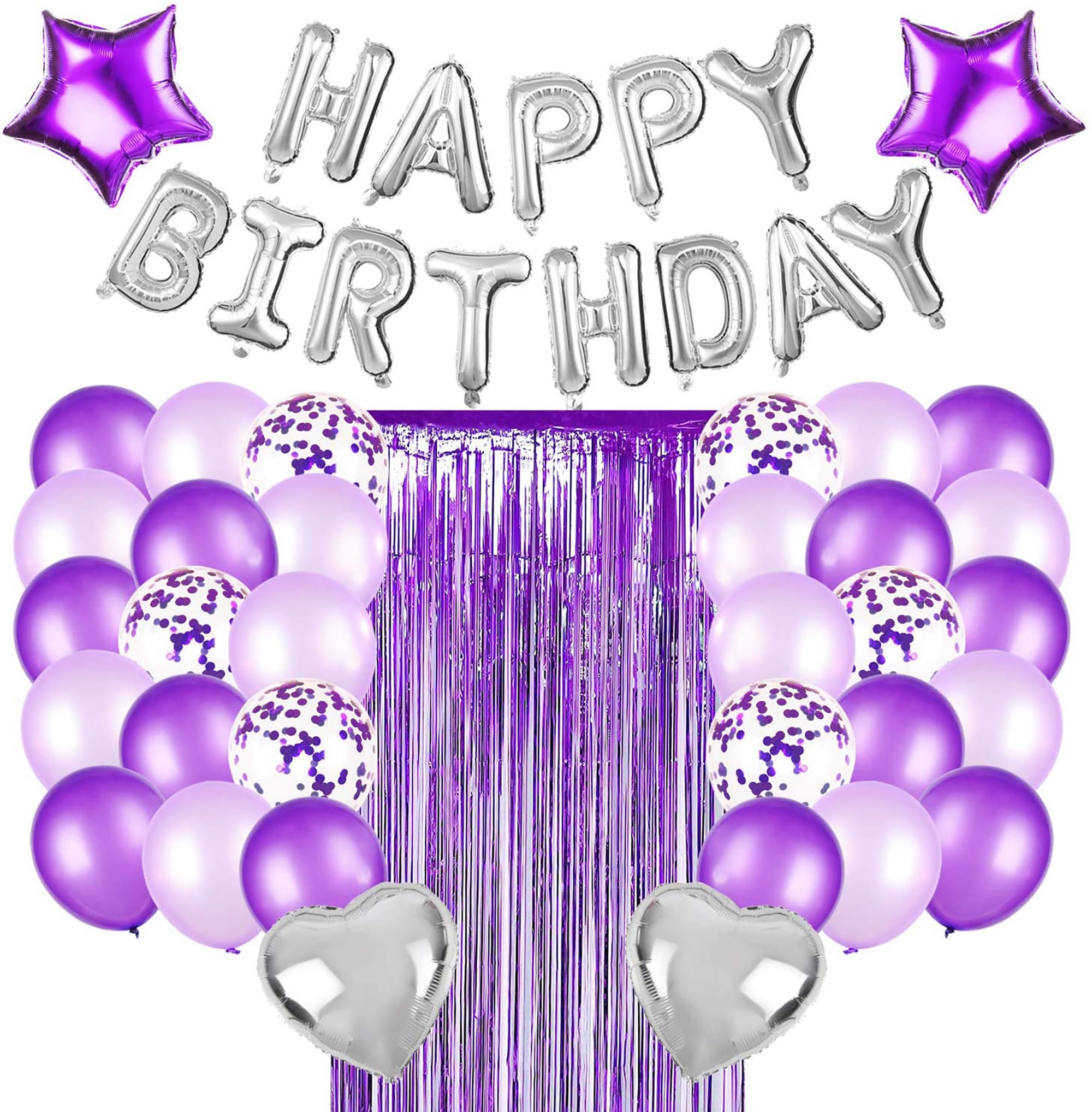 Purple Birthday Party Decorations Purple Birthday Party Theme Etsy