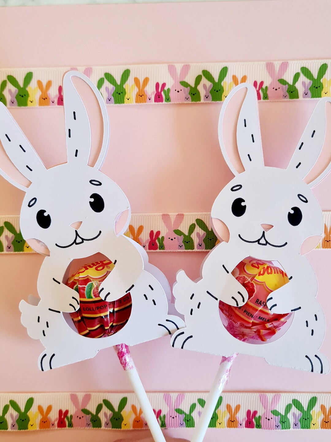 Easter Bunny Lollipop Holder With Lollipop Lollipop Holder - Etsy