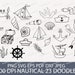 23 Nautical Doodles Bundle, Vector Pack, Ocean Clipart, Nautical ...