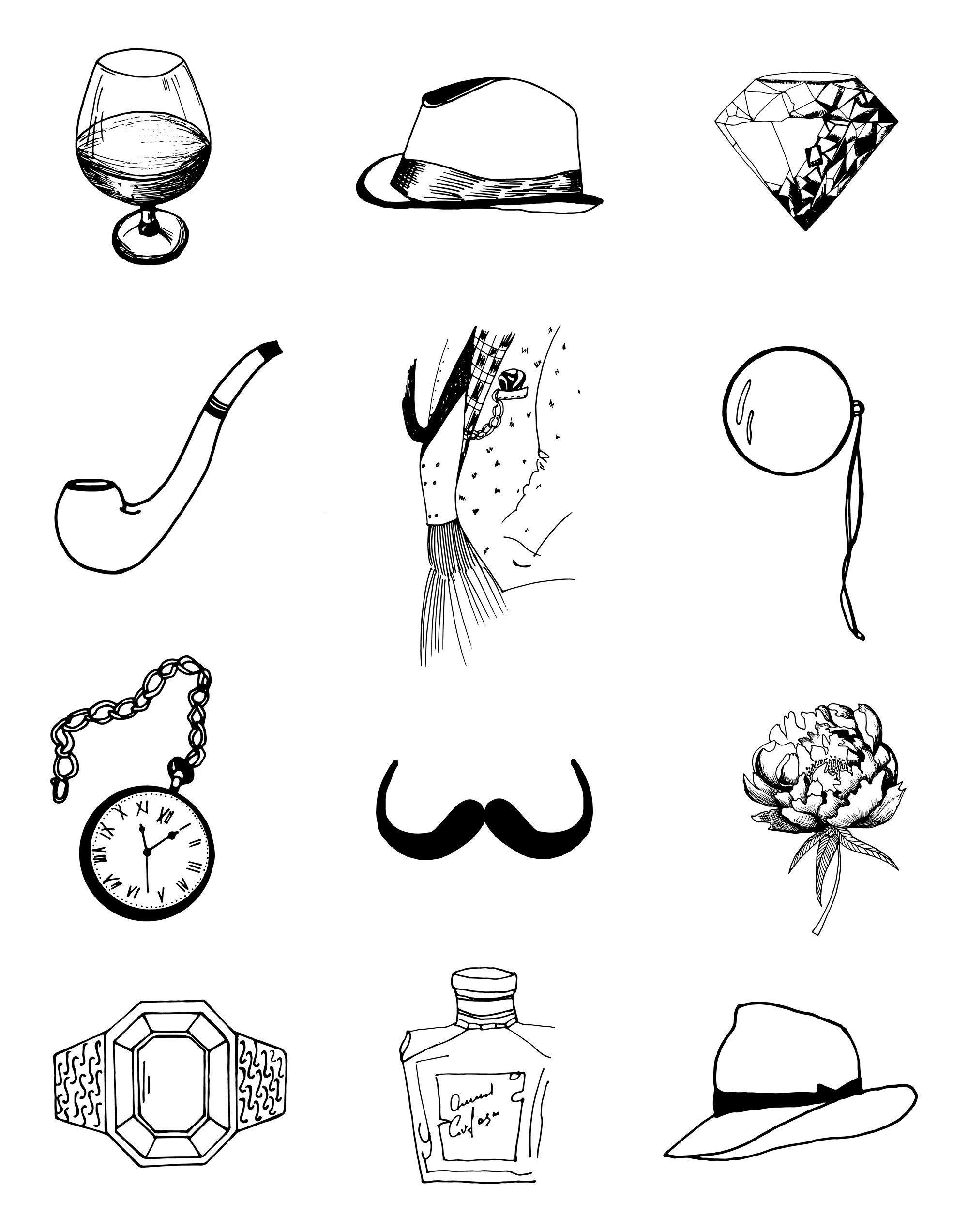 Gentleman Printable Wall Art Hand Drawn Poster Antique - Etsy