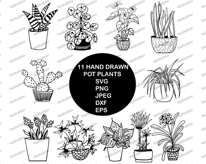 House Plants Svg, Potted Plant Svg, Hanging Plant Svg, Gardening Svg ...