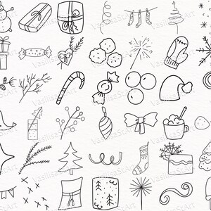 WINTER Clipart, Doodle Vector Icons, Winter Symbols Holidays Hand Drawn ...