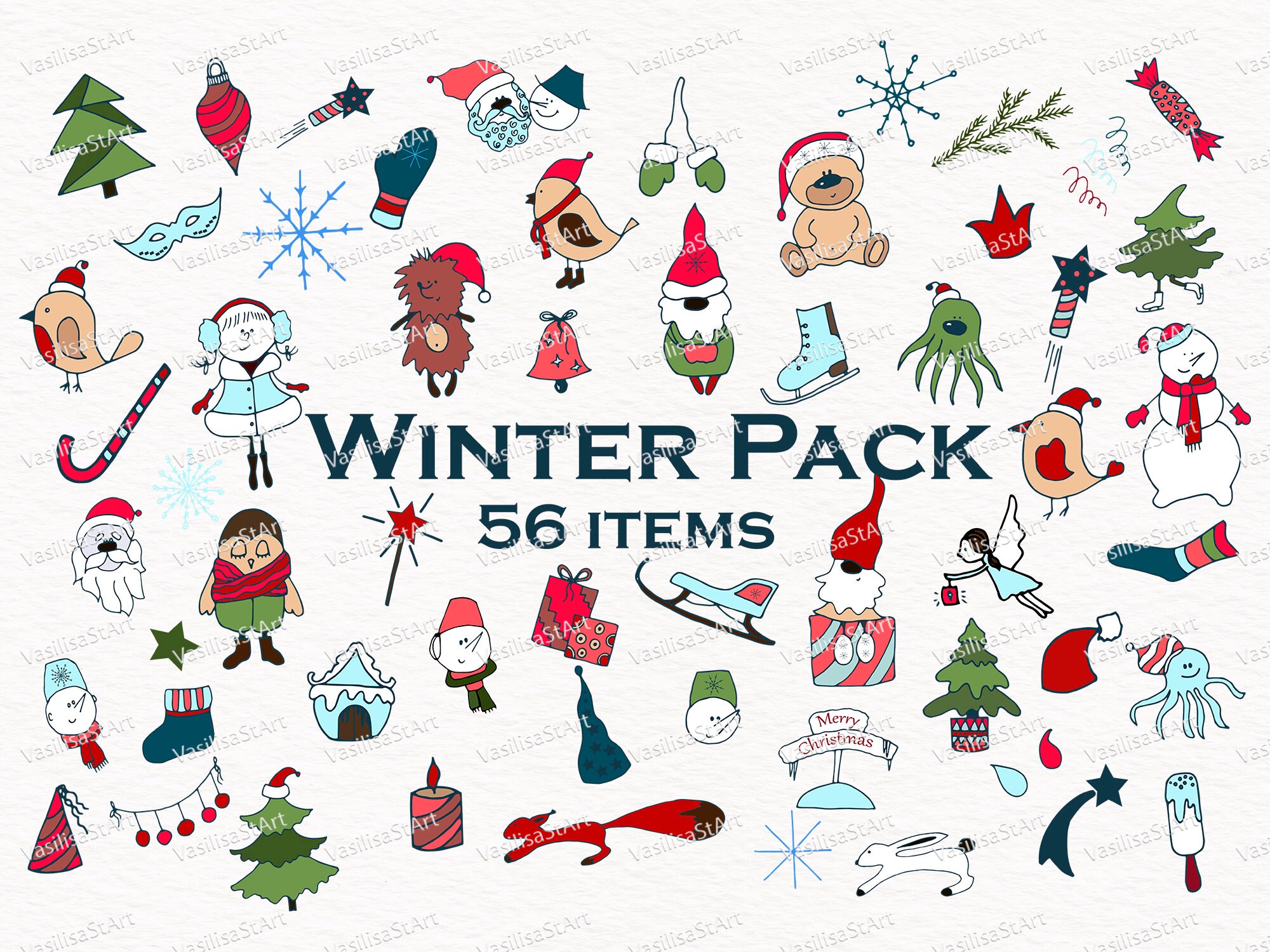 Winter Pack, Winter Clipart, New Year Clipart, Christmas Clipart ...