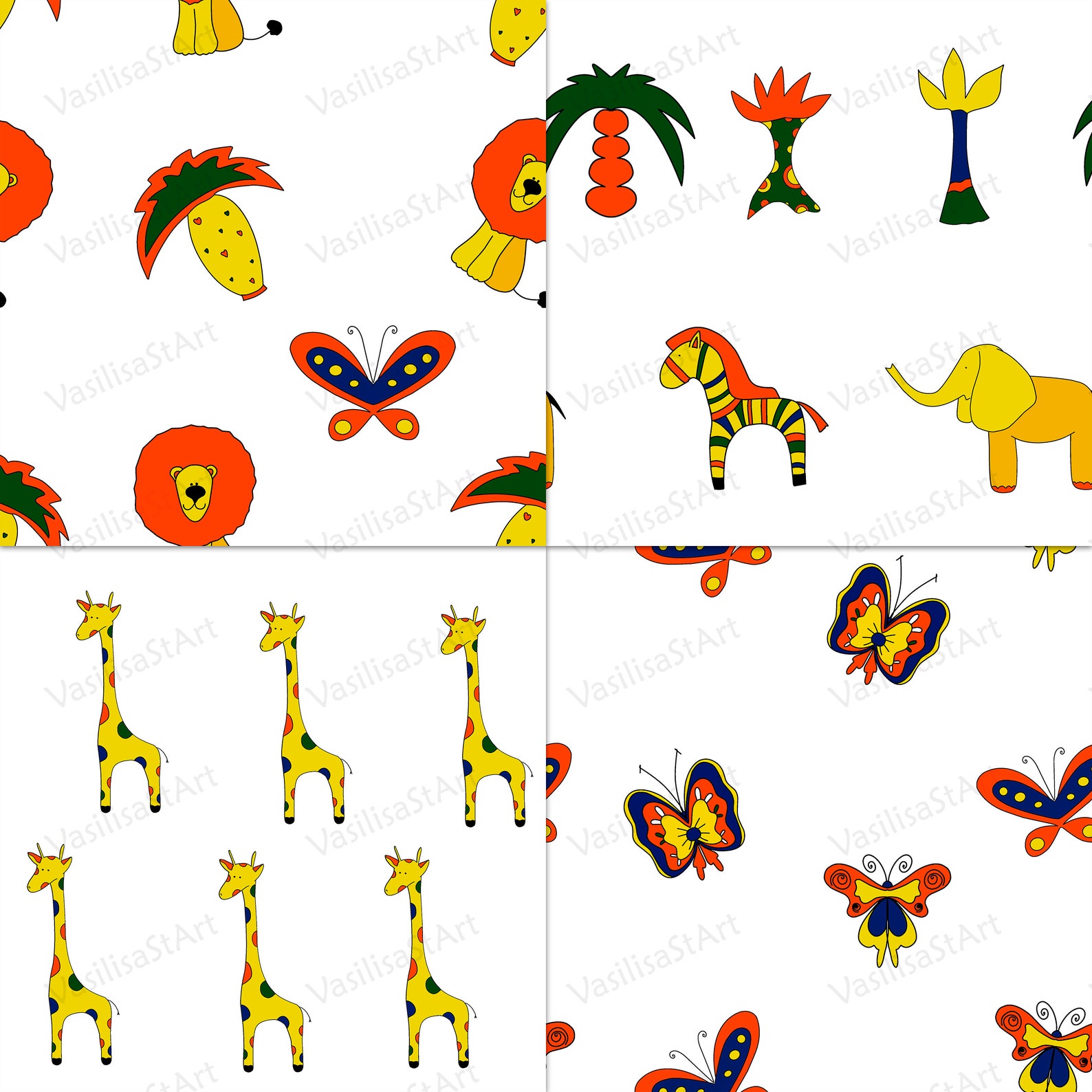 Africa Seamless Digital Paper, Digital Patterns, Digital Paper, 12 ...