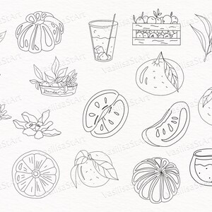 Mandarin Clipart Svg Citrus Clipart Fresh Fruit Clipart - Etsy