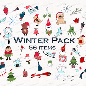 Winter Pack, Winter Clipart, New Year Clipart, Christmas Clipart ...