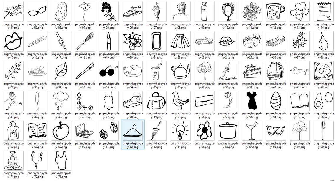 My Happy Day Doodles Pack, Daily Routine Doodles Bundle, Svg Clipart ...