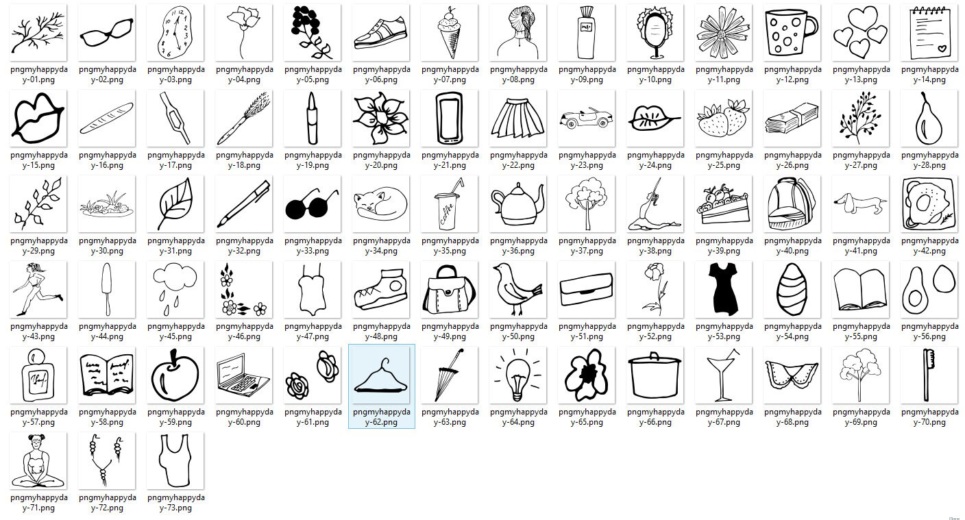 My Happy Day Doodles Pack, Daily Routine Doodles Bundle, Svg Clipart ...