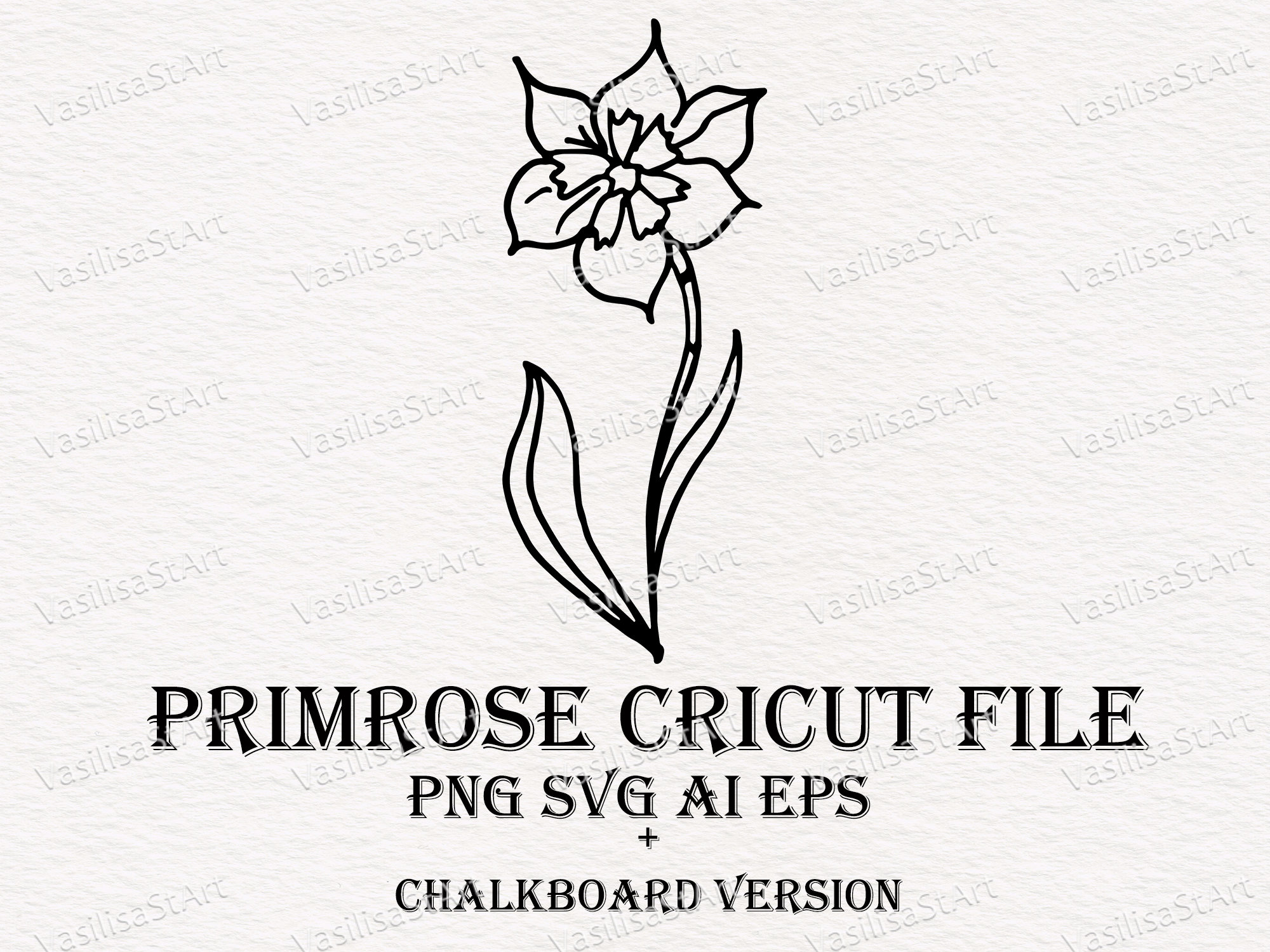 Primrose Svg, Chalkboard Version, Cricut and Silhouette, Floral Design ...