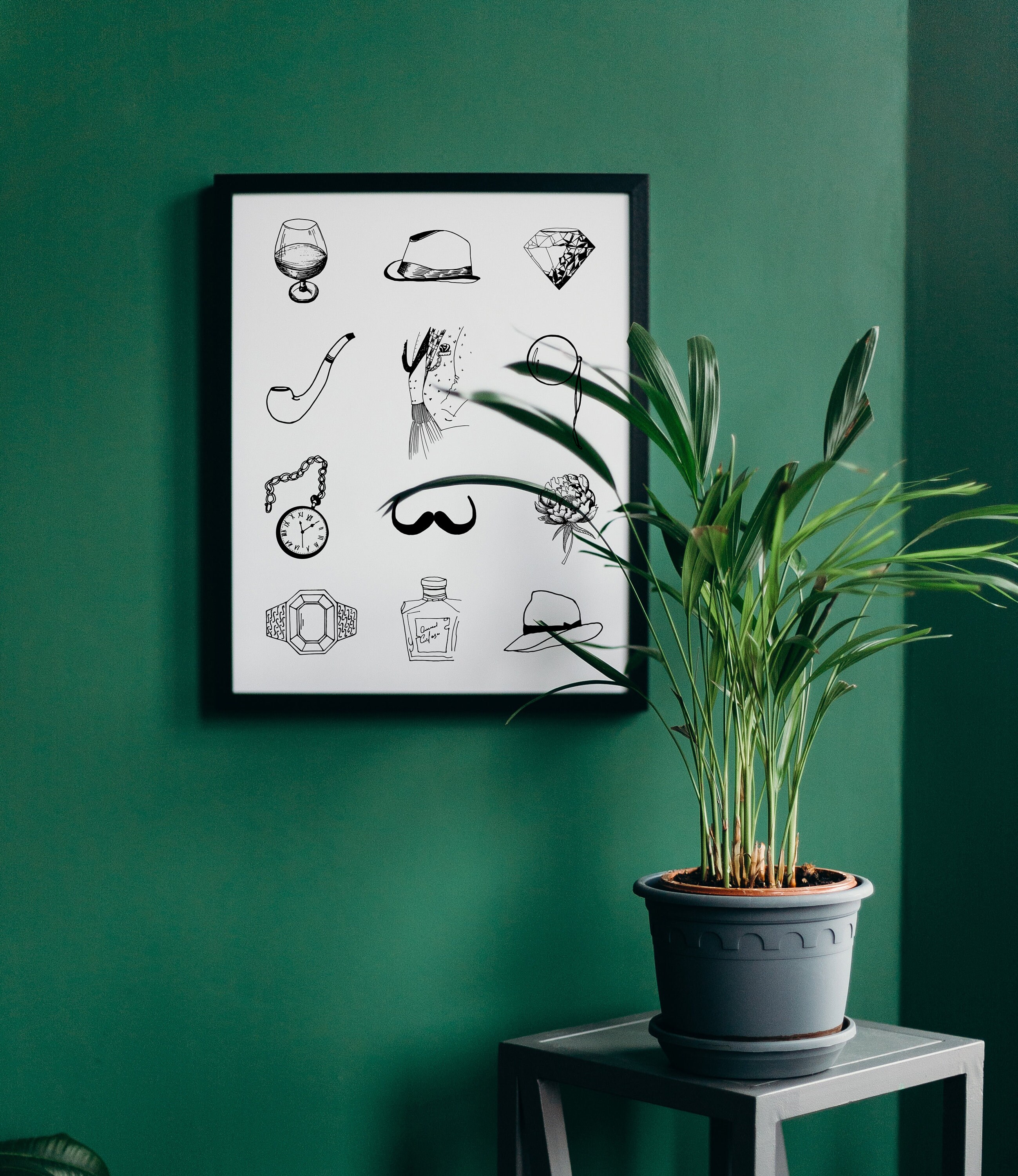 Gentleman Printable Wall Art Hand Drawn Poster Antique - Etsy