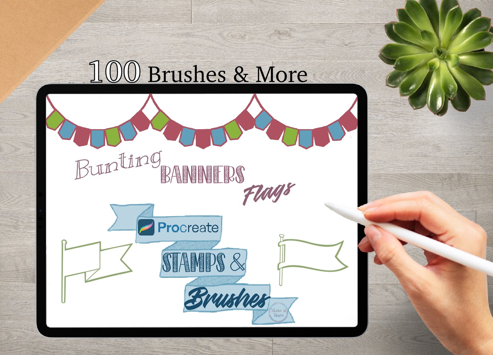 Procreate Brushes Stamps Bunting Flags Banners - Etsy