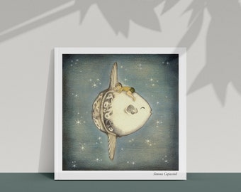 Moonfish Drawing - Etsy