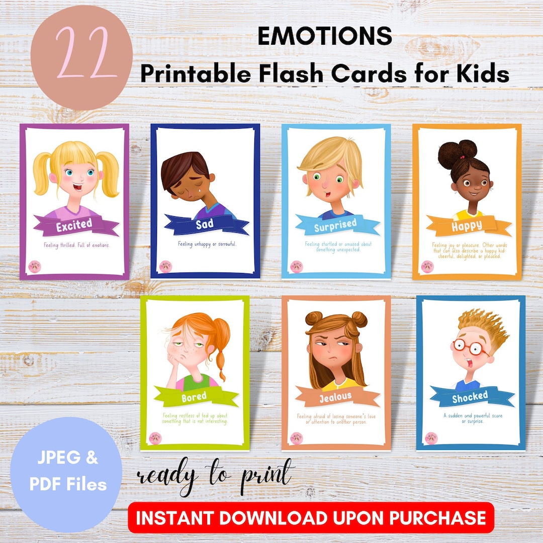 Tarjetas didácticas de emociones Tarjetas didácticas de sentimientos y ...