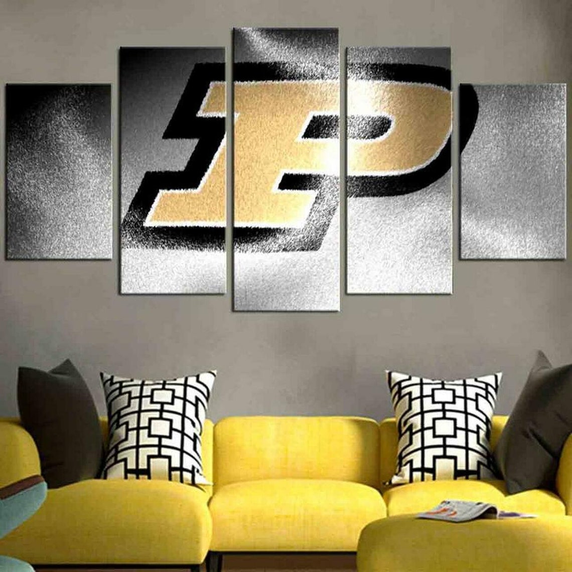 Ncaa Purdue Boilermakers logo Canvas Wall Art Framed Ready To | Etsy