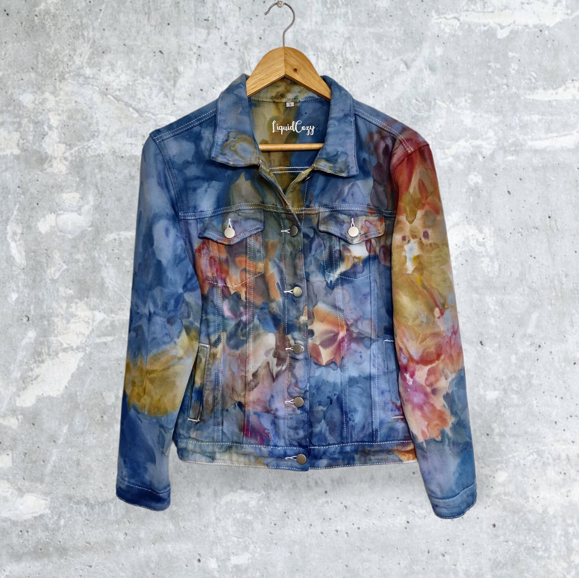 Womens Hand Dyed Denim Jacket Tie Dye Denim Jacket Liquid - Etsy