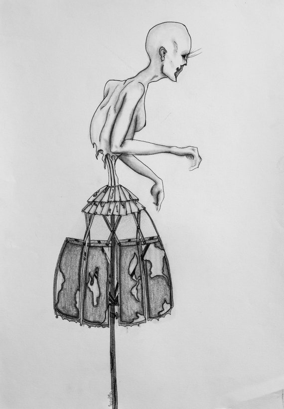 Original Drawing Disintegration 3 | Etsy