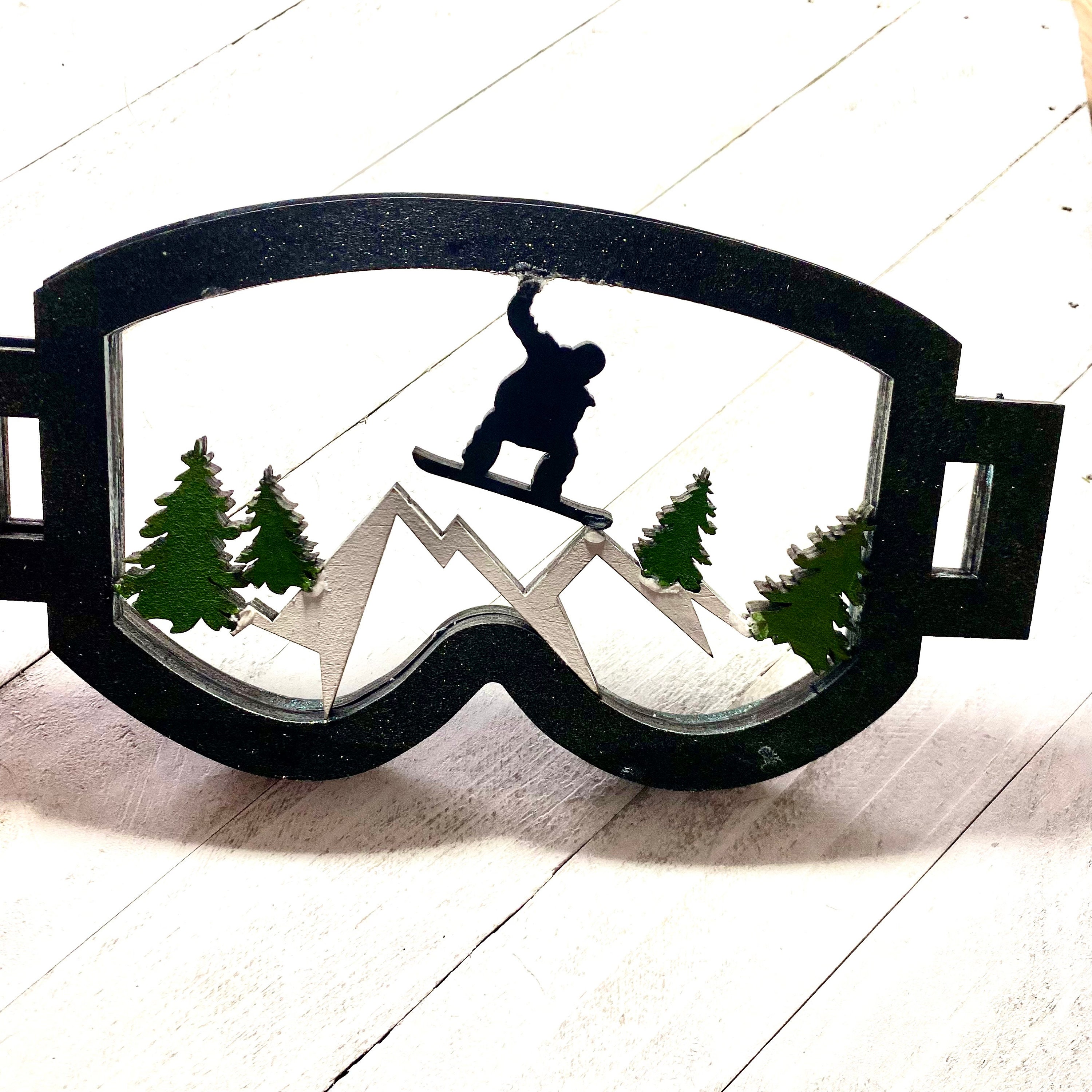 Ski/snowboard Goggles Wood Sign | 3D Layered Laser Cut Goggles ...