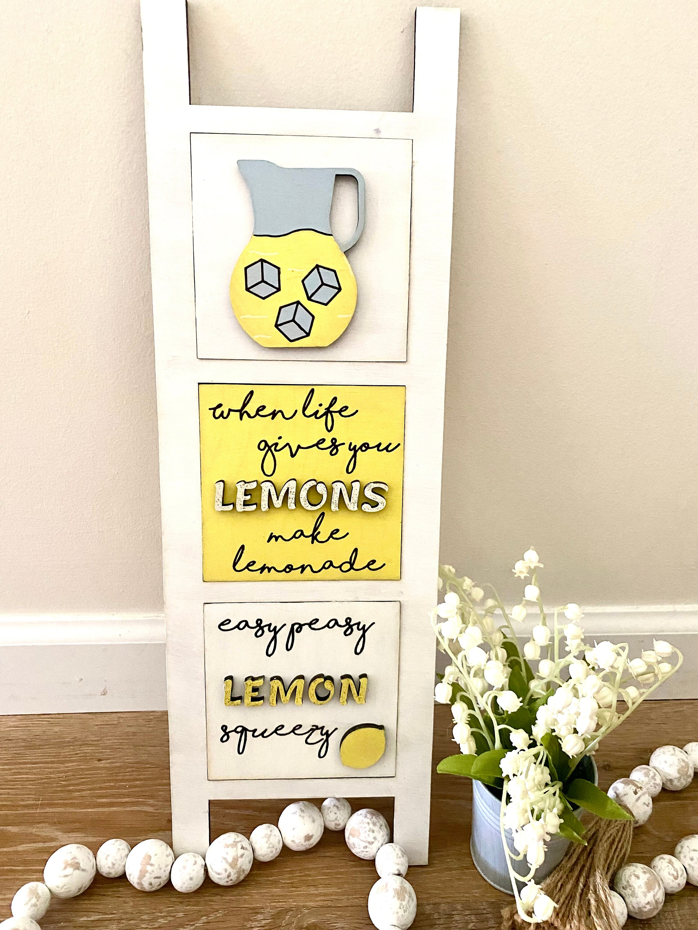 Lemonade Interchangeable Leaning Ladder TILES ONLY Summer - Etsy