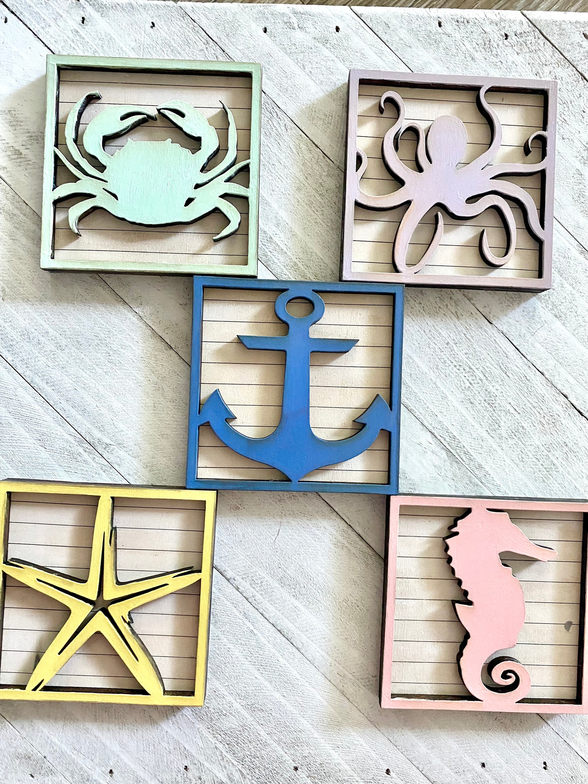 Shiplap Beach Small Signs | Beach Tier Tray | Nautical Shiplap Mini ...