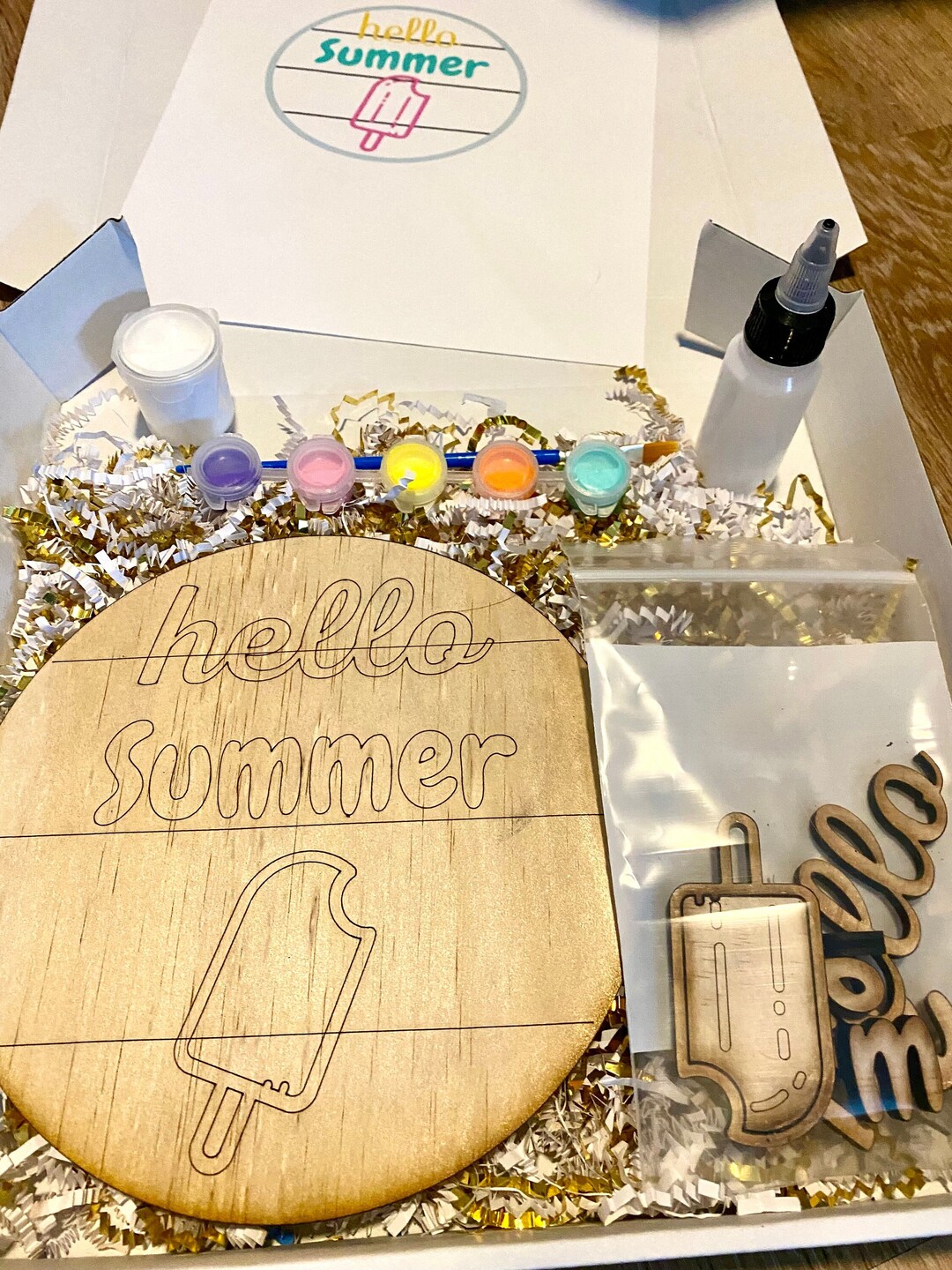 DIY Paint Kit Hello Summer Round Sign | DIY Summer Door Hanger | Girls ...
