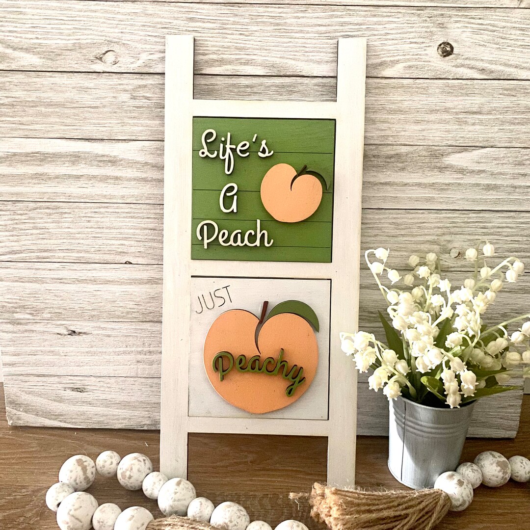 Life's a Peach Interchangeable Leaning Ladder TILES ONLY, Peach ...