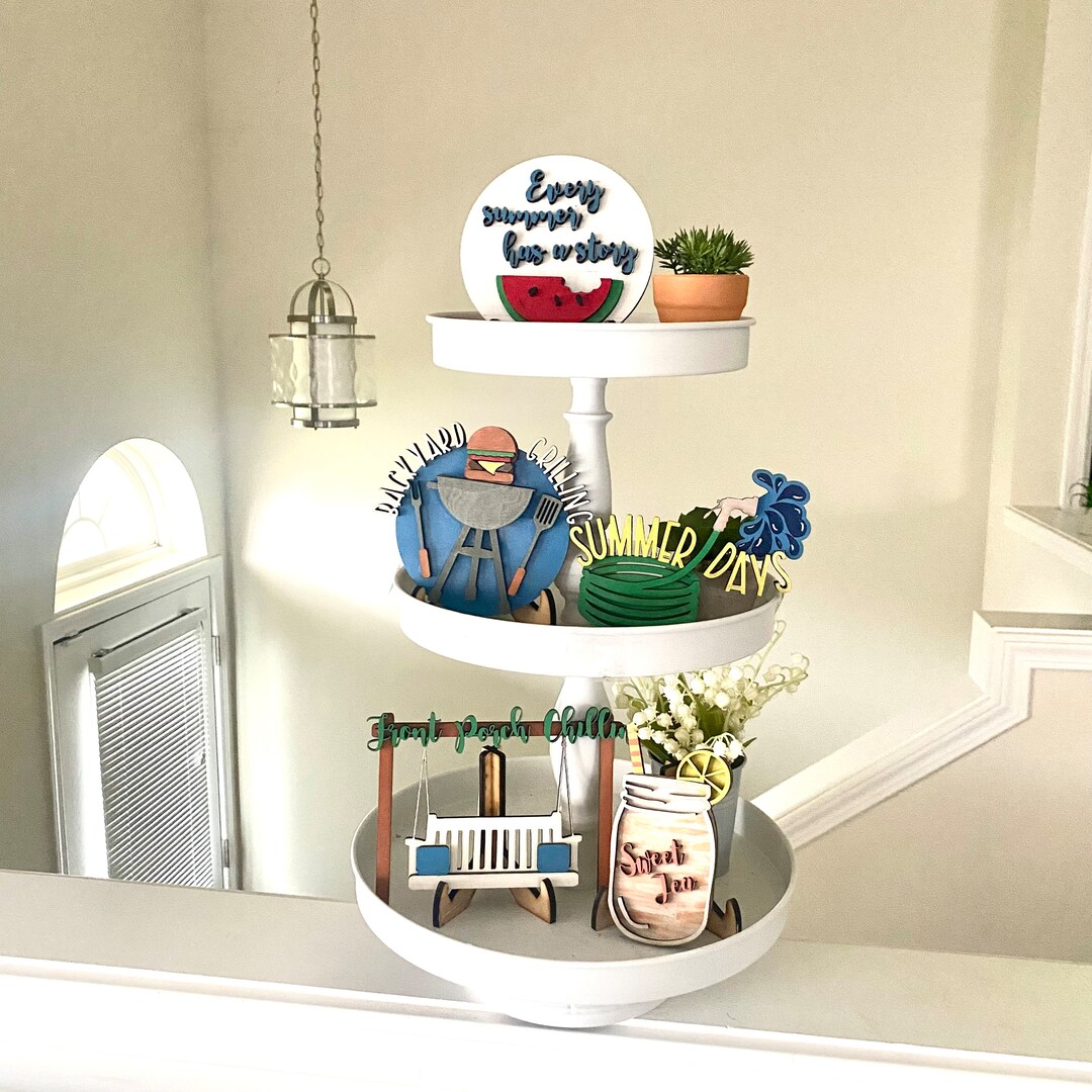 Backyard BBQ Cookout Tier Tray Decor | Grill Tier Tray | Summer ...