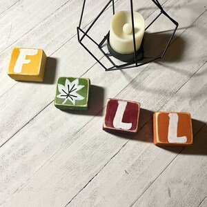 Fall Mini Wood Blocks | Set of 4 Blocks | Fall Tier Tray Decor | Autumn ...
