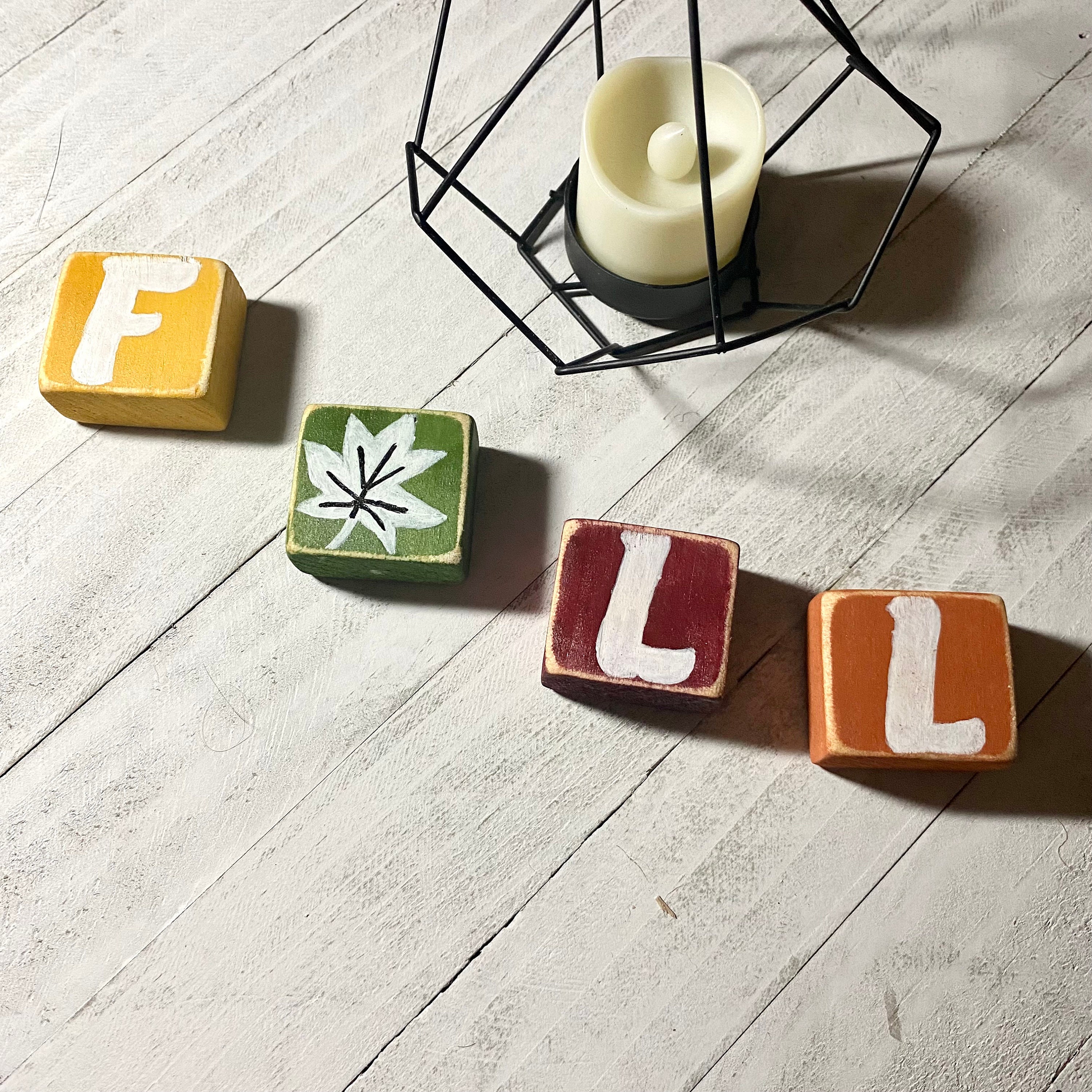 Fall Mini Wood Blocks | Set of 4 Blocks | Fall Tier Tray Decor | Autumn ...