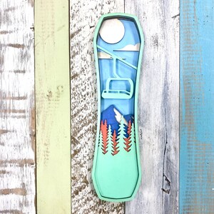 Snowboard 3D Chair Lift Wood Sign, 6 Layer Snowboard, Snowboard Theme ...
