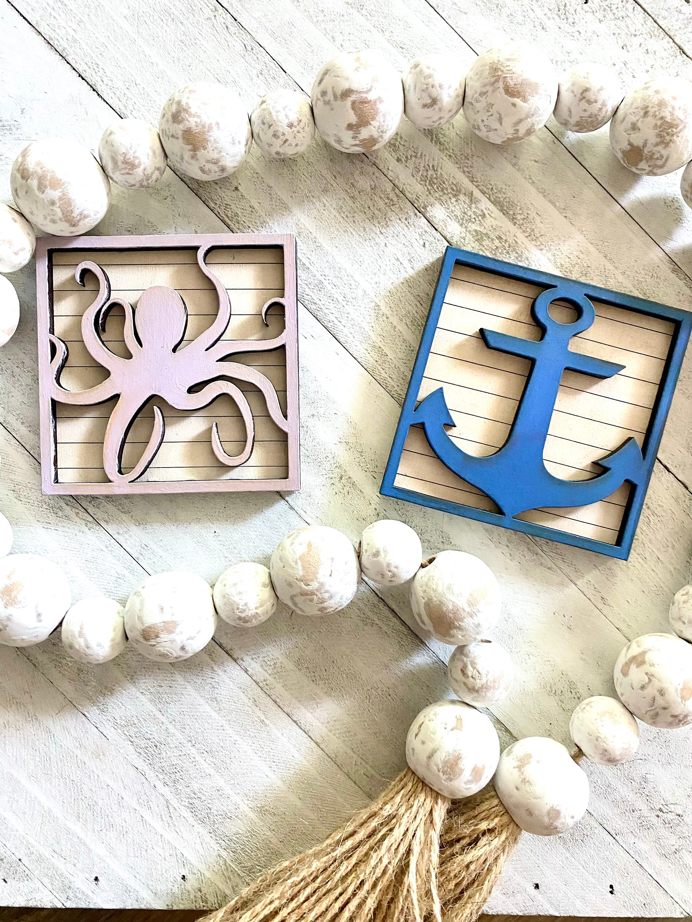Shiplap Beach Small Signs | Beach Tier Tray | Nautical Shiplap Mini ...