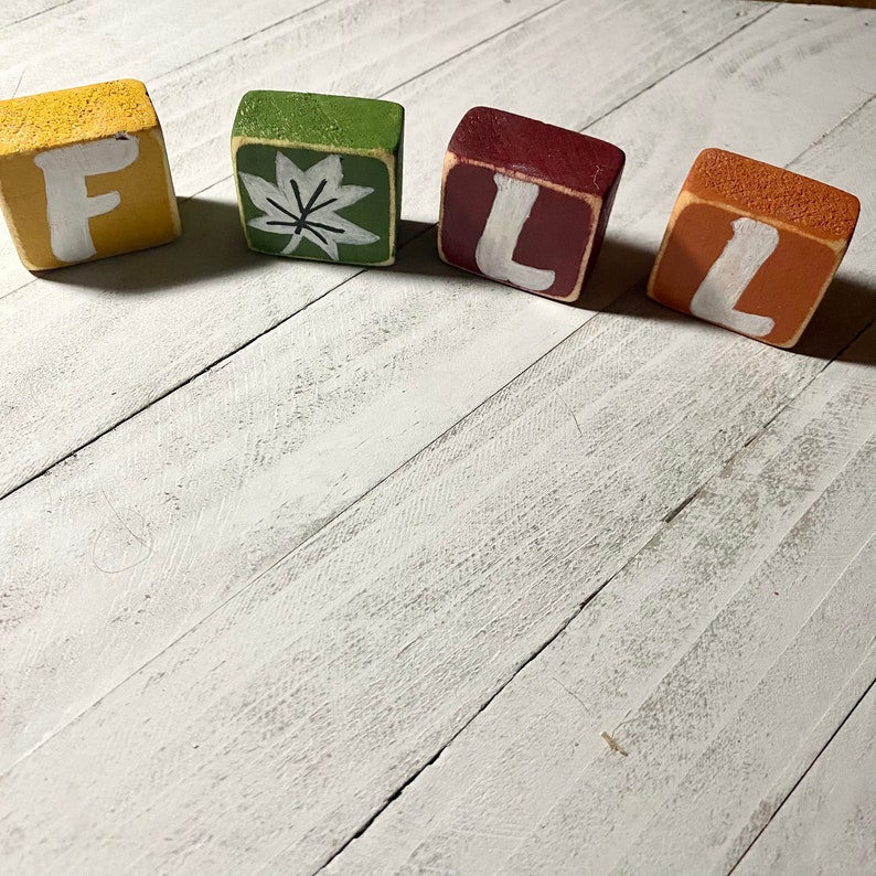 Fall Mini Wood Blocks Set of 4 Blocks Fall Tier Tray Decor - Etsy