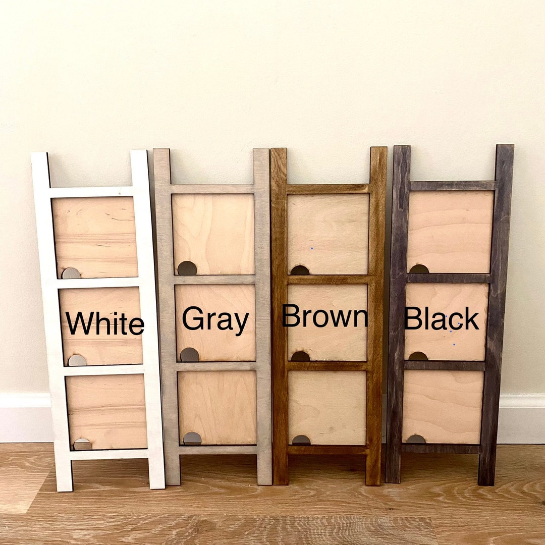 Interchangeable Farmhouse Leaning Ladder ONLY, 2 Slot Ladder, 3 Slot ...