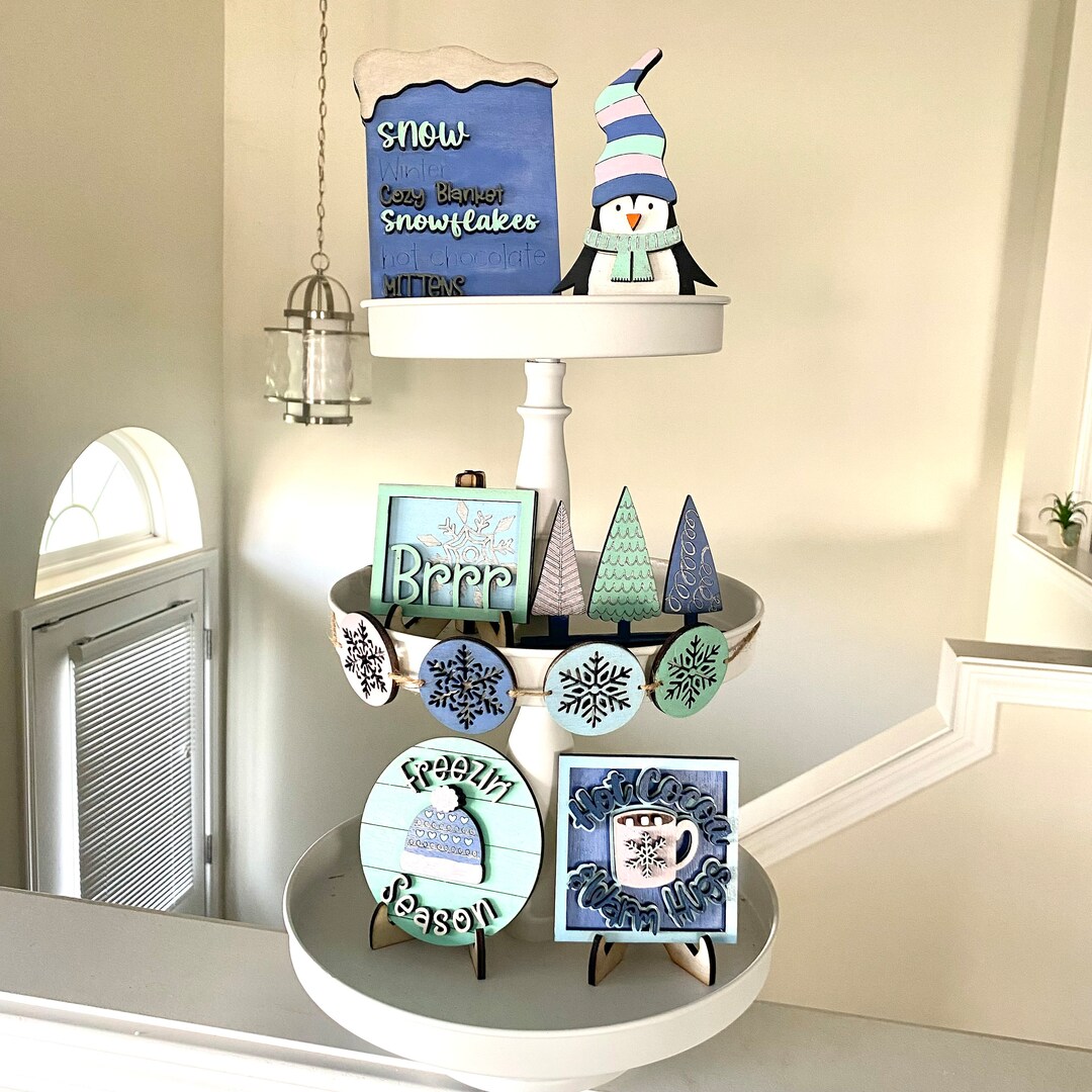 Freezing Season Winter Tiered Tray Bundle | 3D Penguin Sign | Farmhouse ...