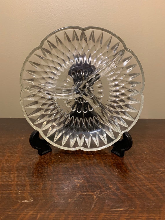 Vintage Glass 3 Section Divided Relish Dish | Etsy