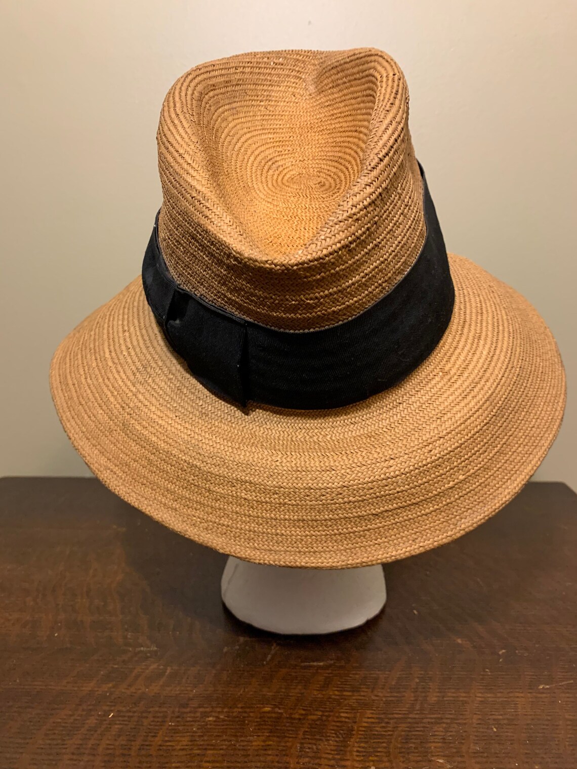 Antique Genuine Leghorn Straw Fedora Hat Circa 1892 | Etsy