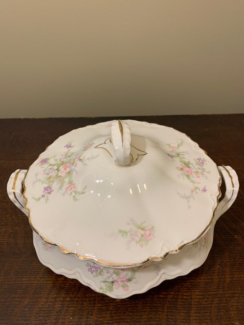 Vintage Homer Laughlin China Virginia Rose Covered Serving Scalloped ...