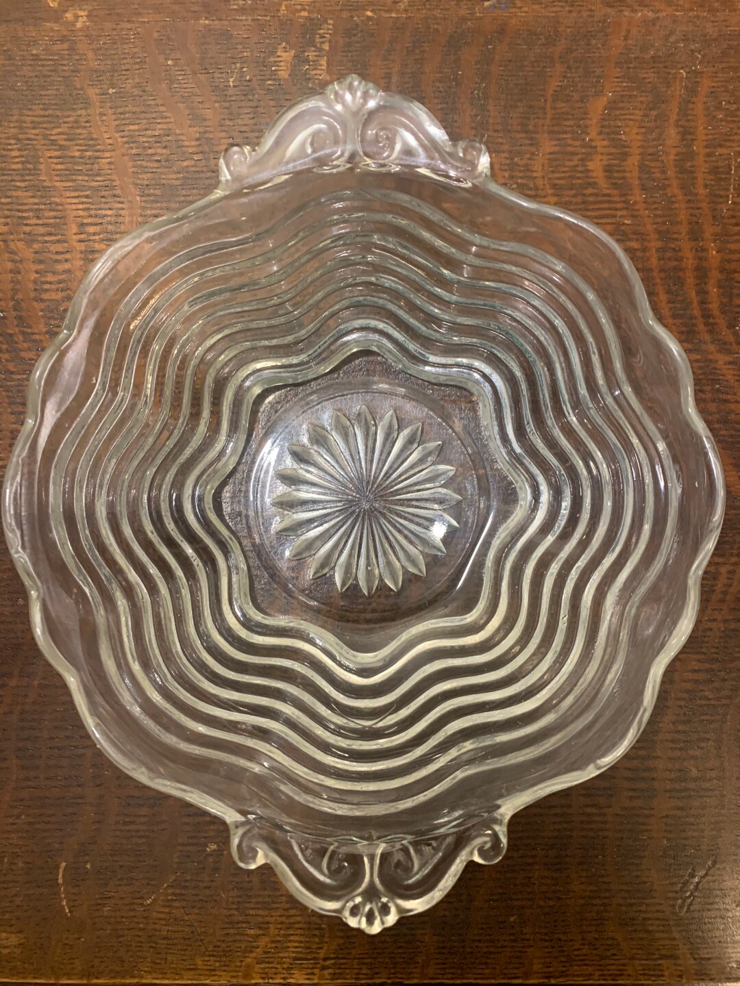 Anchor Hocking Ocean Wave Pattern 17 Two Handled Crystal Bowl - Etsy