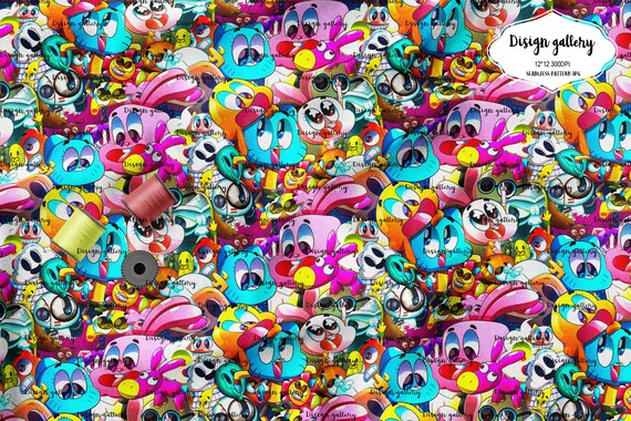 Gumball Digital Papers Seamless Patterns | Etsy