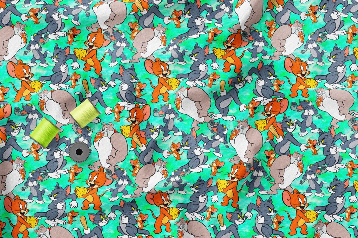 Tom And Jerry Digital Seamless Patterns use for fabricpapers. | Etsy