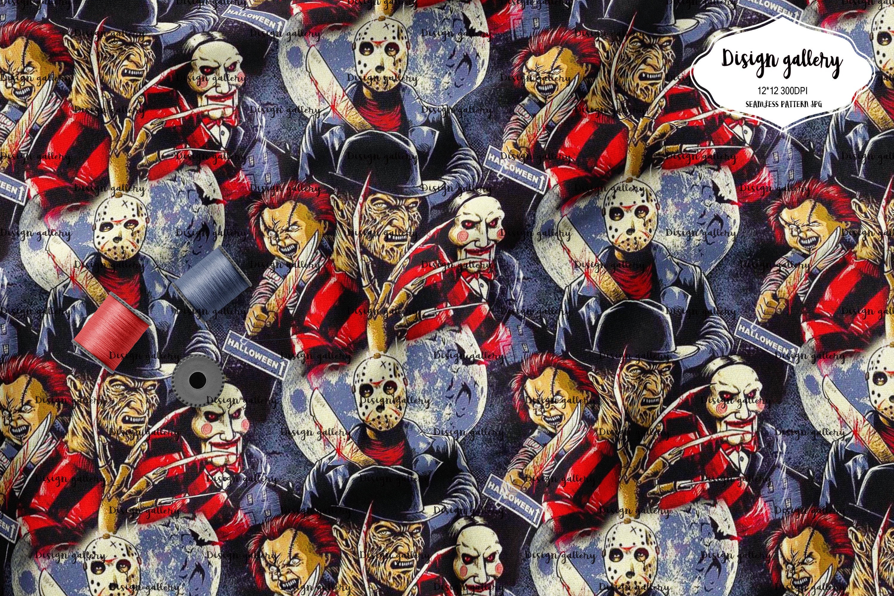 Horror Digital paper seamless patterns | Etsy