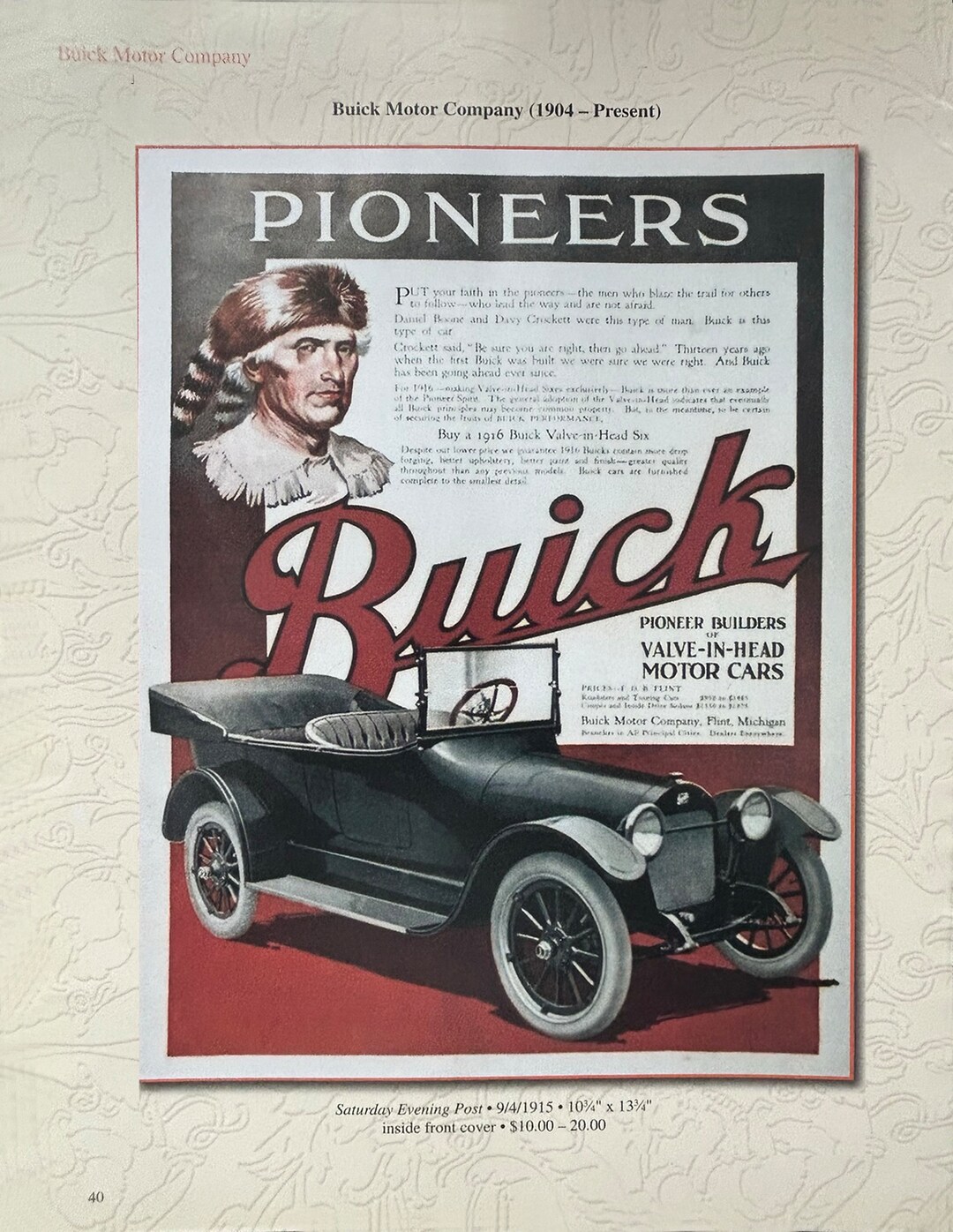 1915 Buick Retro Car Ad, Antique Magazine Ads, Vintage Mechanic Gift ...