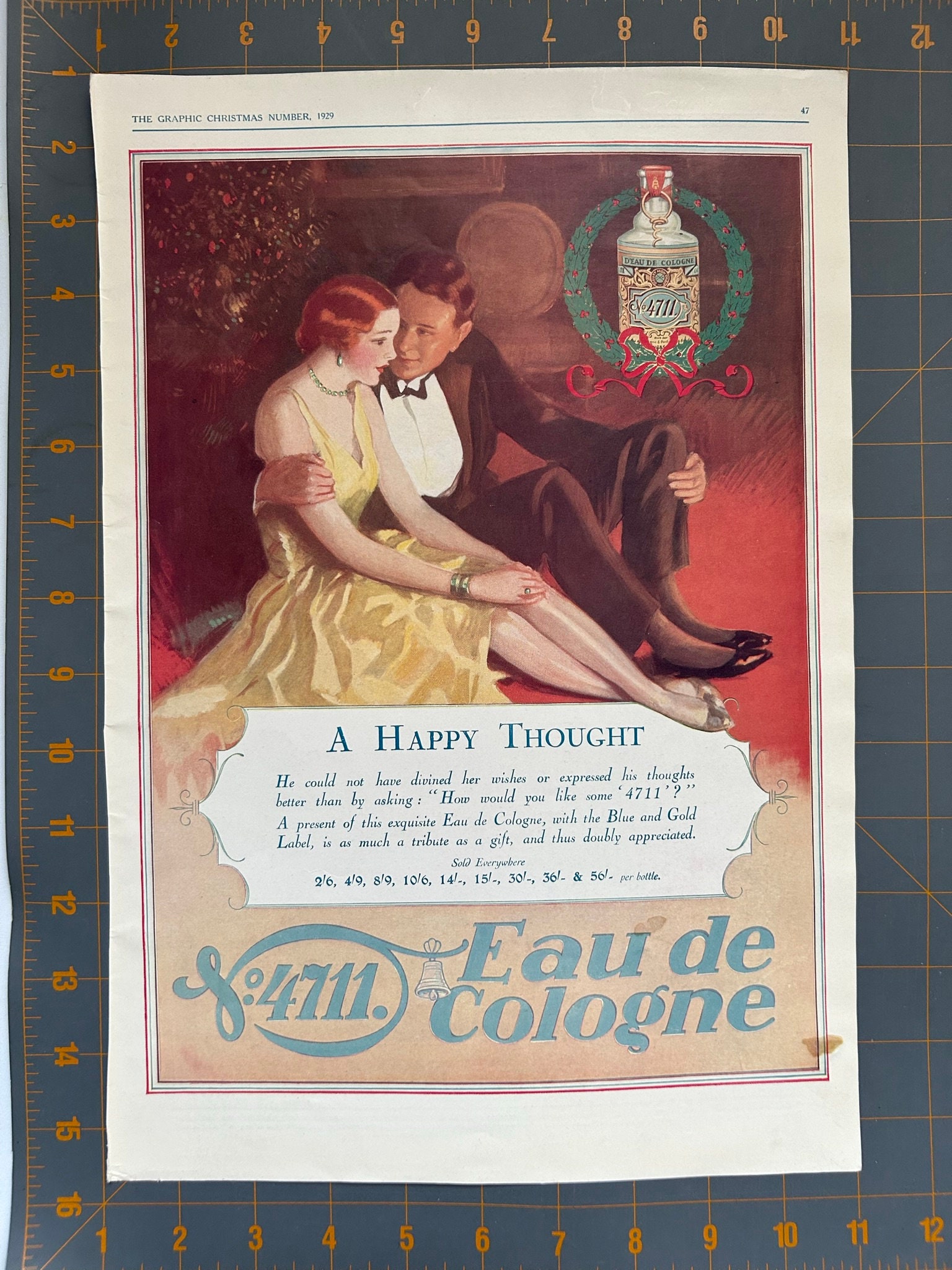 Vintage 1920s Eau De Cologne Ad for Antique Salon Decor and Hair ...
