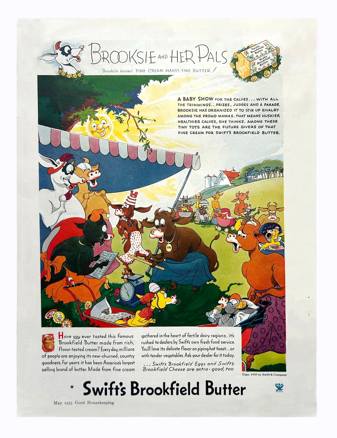 1930s Vintage Brookfield Butter Magazine Ad Print: Nostalgic Kitchen ...