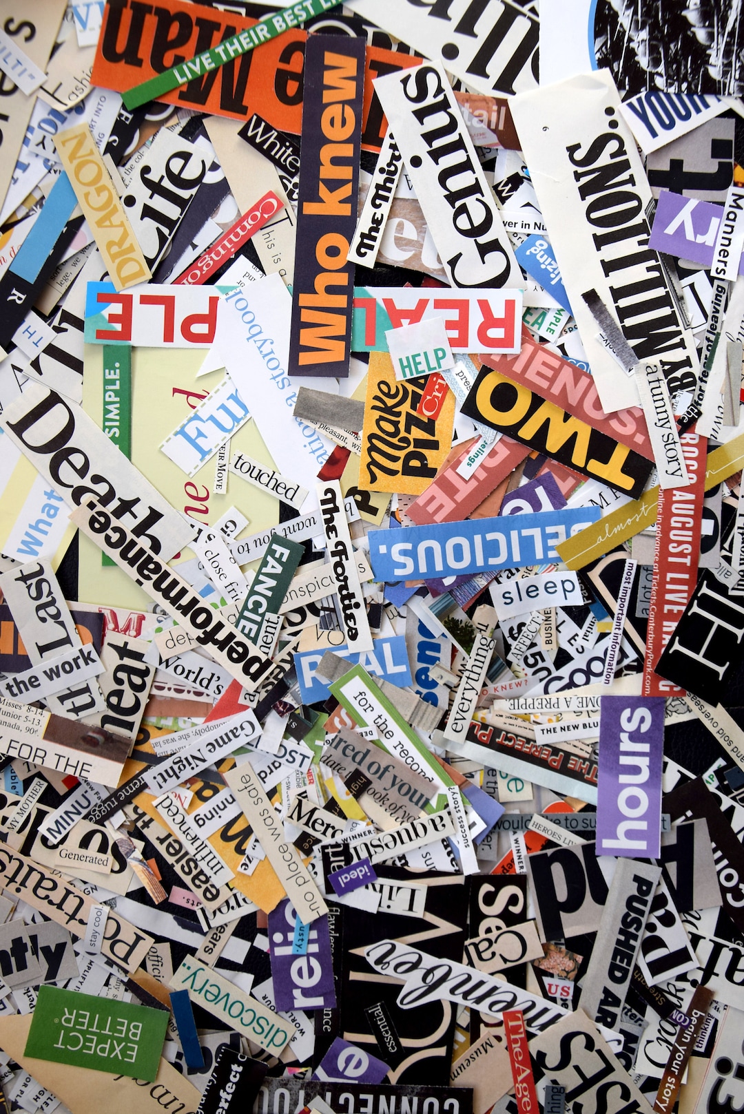 WORDS & Phrases, Vision Board, 200 Cut Out Words, Ephemera Lot ...