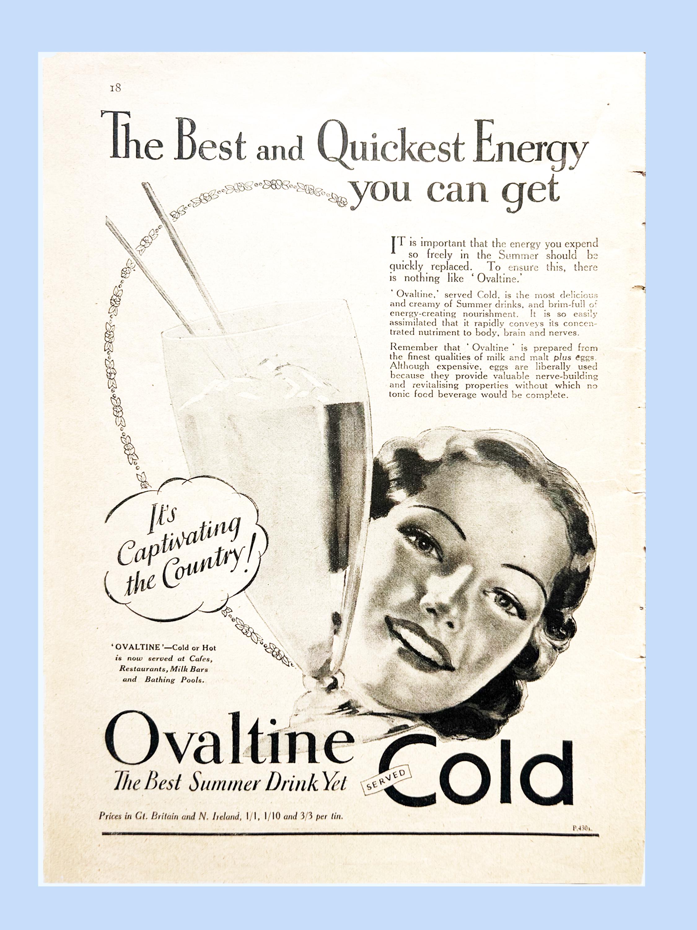 1961 Ovaltine Vintage Magazine Advertisement Print for Home Bar Decor ...