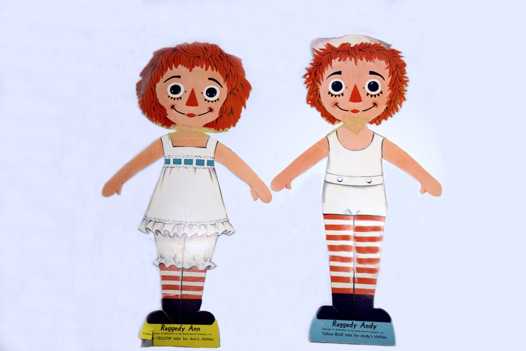 Vintage Raggedy Anne & Andy Paper Dolls Dress up Kit for Kids and ...