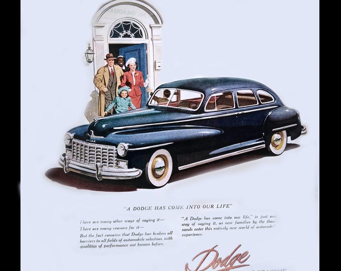 1947 Dodge Classic Car Vintage Magazine Ad - Automotive Wall Art ...